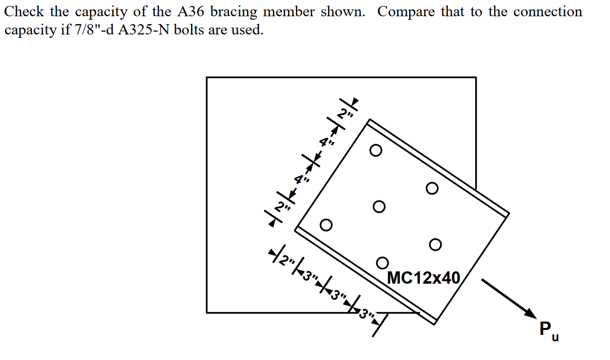 Solved Check the capacity of the A36 bracing member shown. | Chegg.com