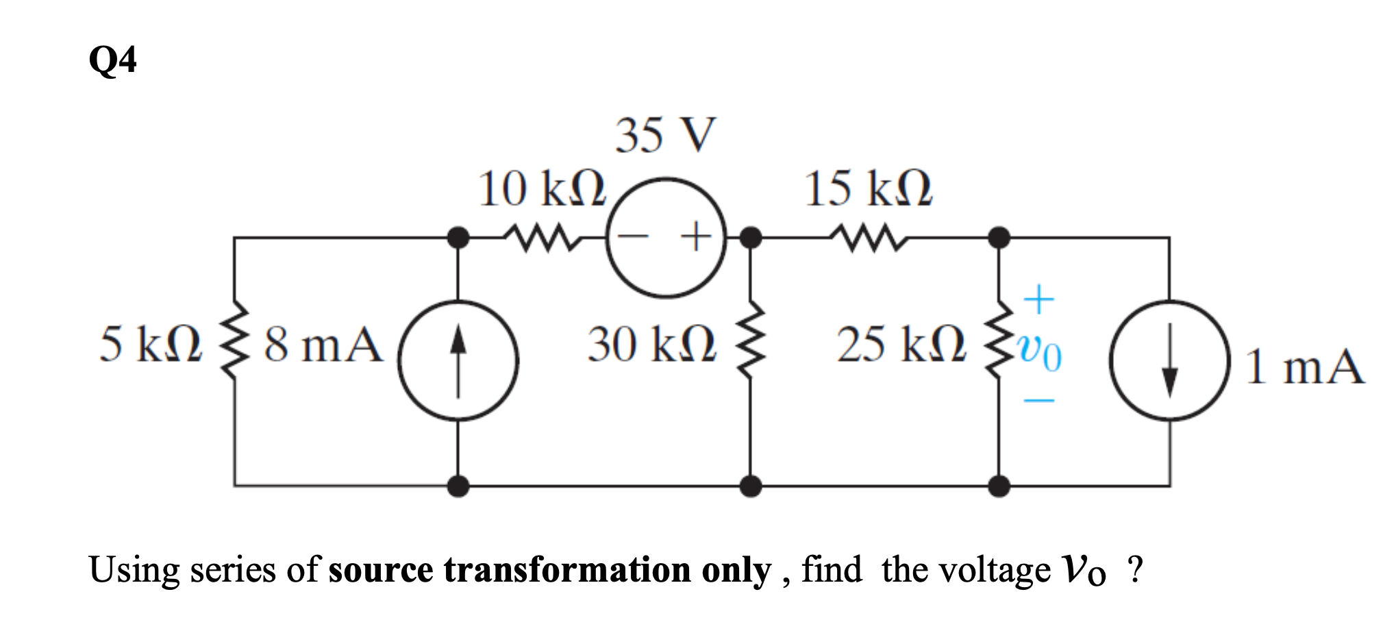 Solved Using series of source transformation only, find the | Chegg.com
