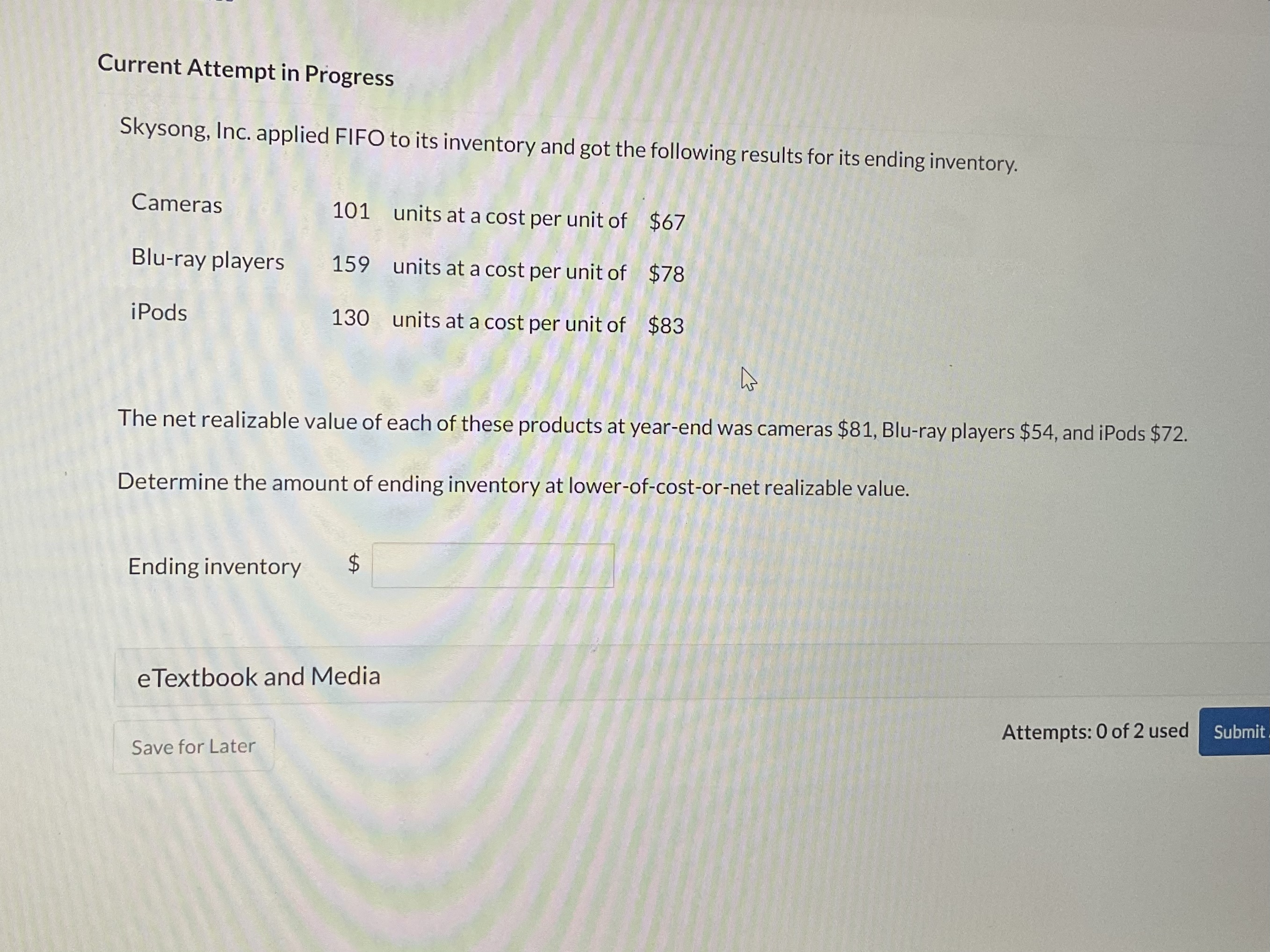 Solved Current Attempt in Progress Skysong, Inc. applied | Chegg.com
