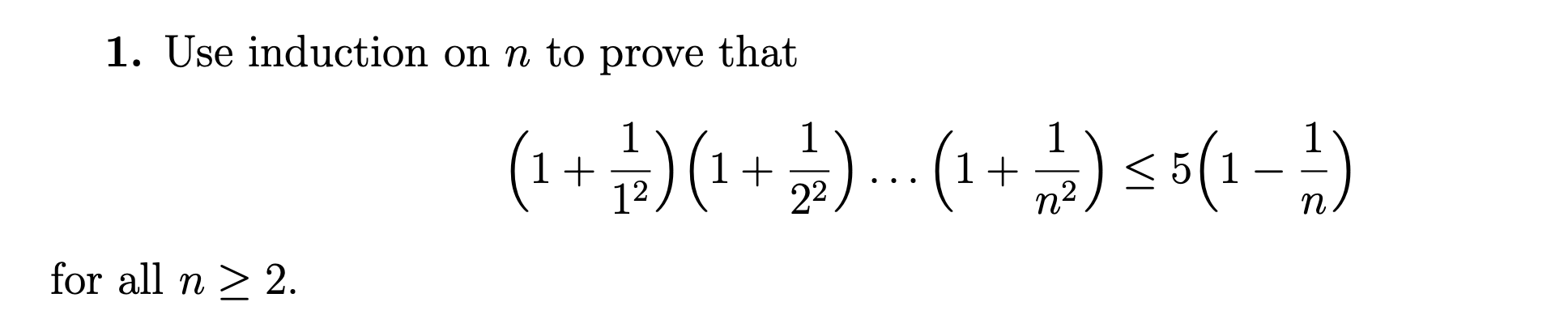 Solved 1. Use induction on n to prove that | Chegg.com