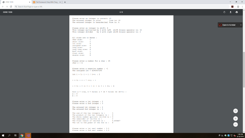x Get Hiomark Hep With Chege x + COSC 1320 → C Q | Chegg.com