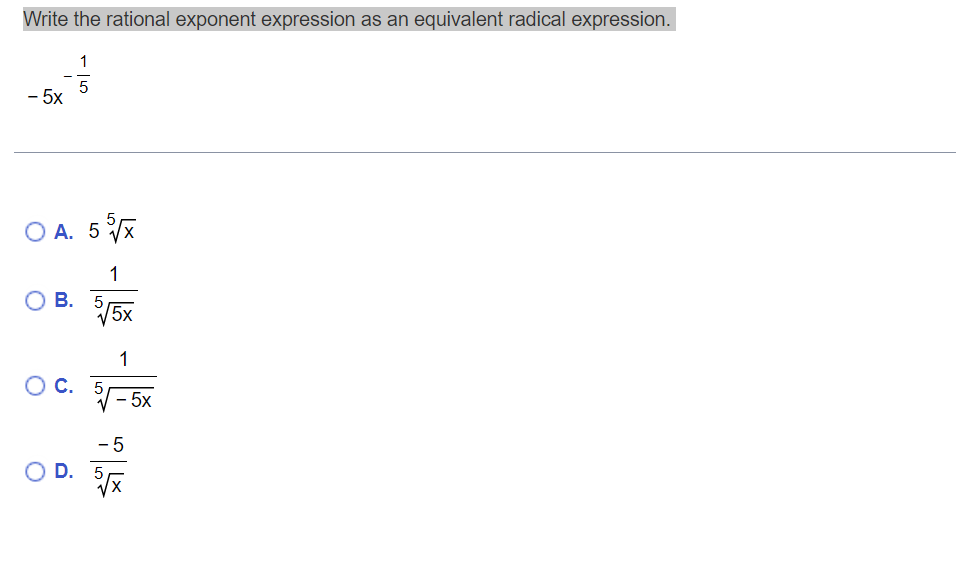 Solved Write the rational exponent expression as an | Chegg.com