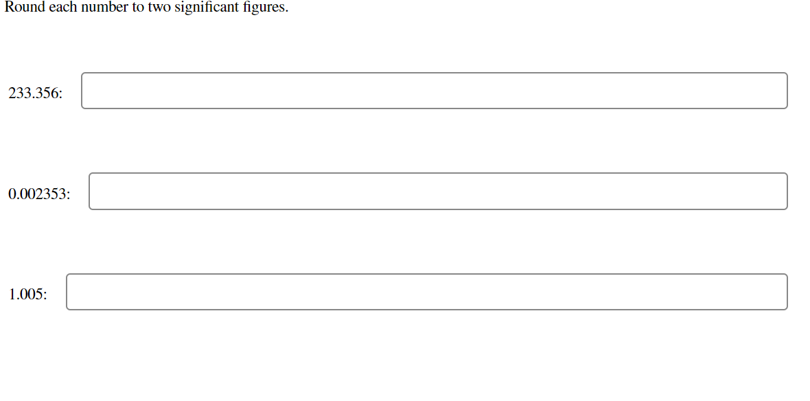 Solved Round each number to two significant figures. | Chegg.com