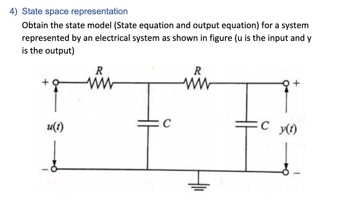 Solved State space representation Obtain the state model | Chegg.com