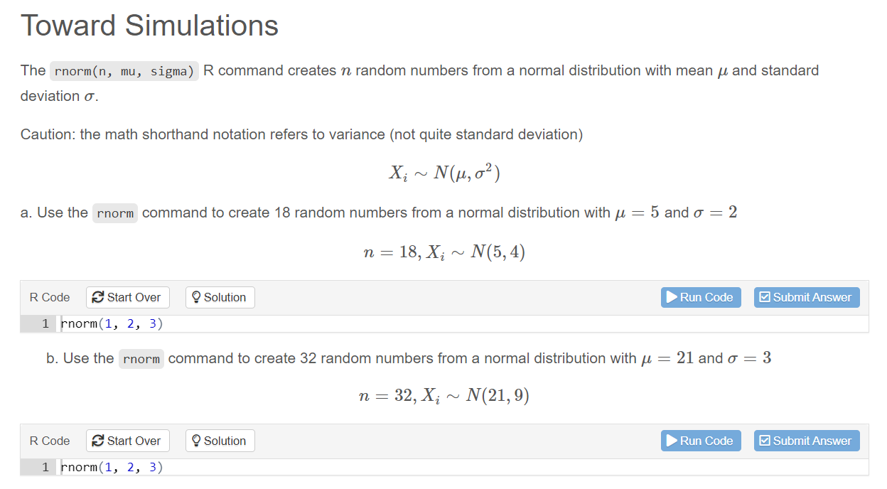 R calculations On this page, use the command (i.e. ) | Chegg.com