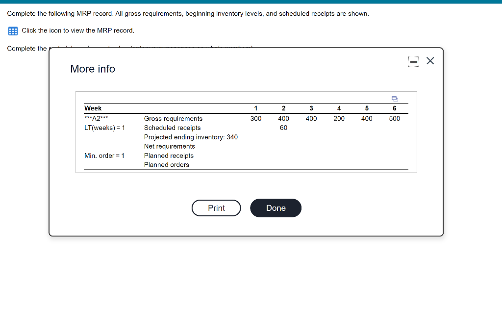 Solved Complete the following MRP record. All gross | Chegg.com