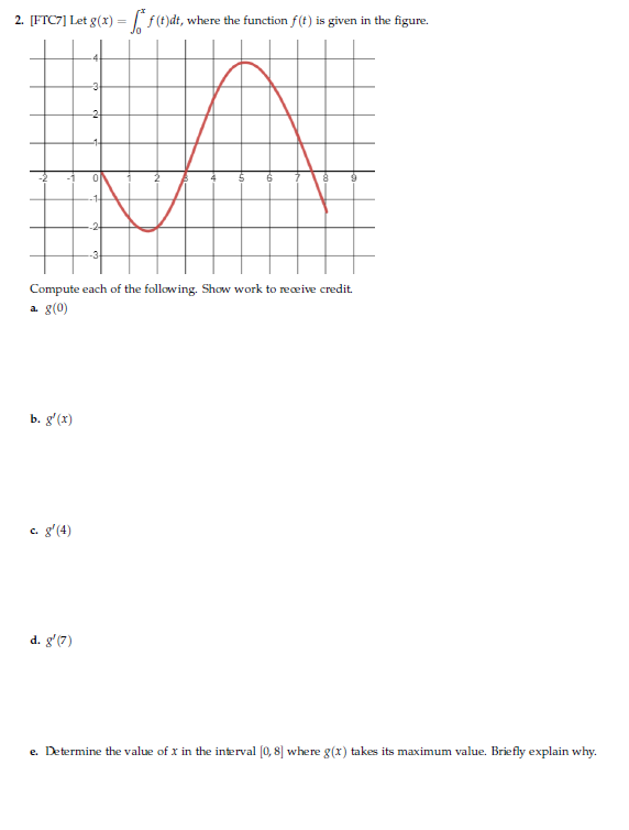 1. [FTC7] Use the Fundamental Theonem of Calculus, | Chegg.com