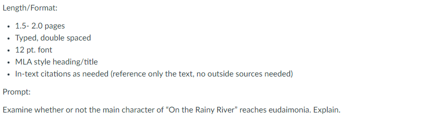 Length/Format: - 1.5- 2.0 pages - Typed, double | Chegg.com