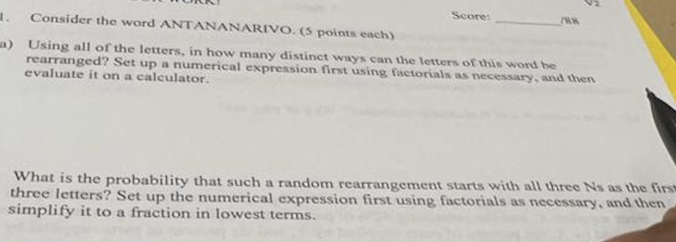 Solved Using all of the letters, in how many distinct ways | Chegg.com