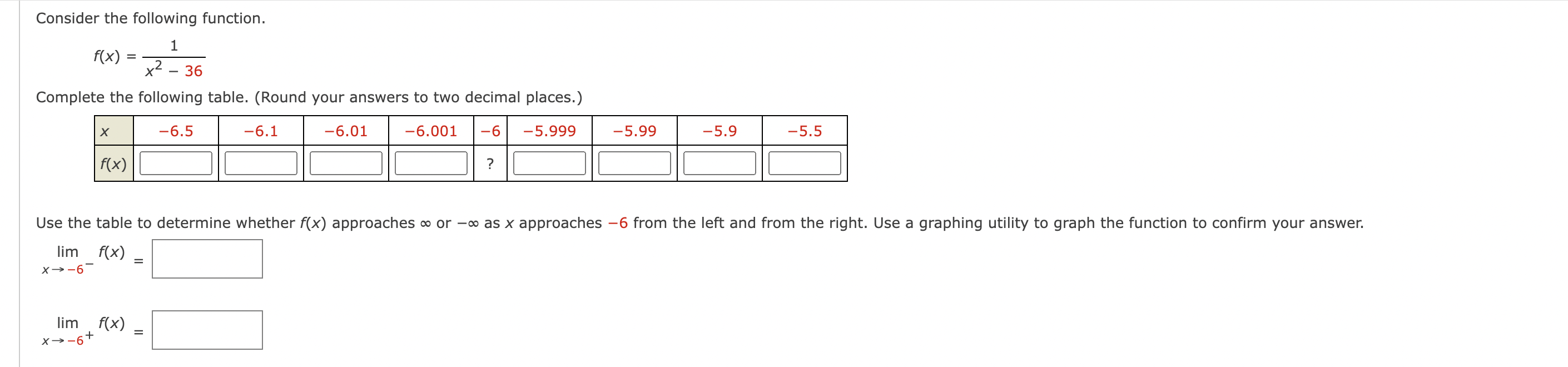 Solved Consider the following function. f(x)=x2−361 Complete | Chegg.com
