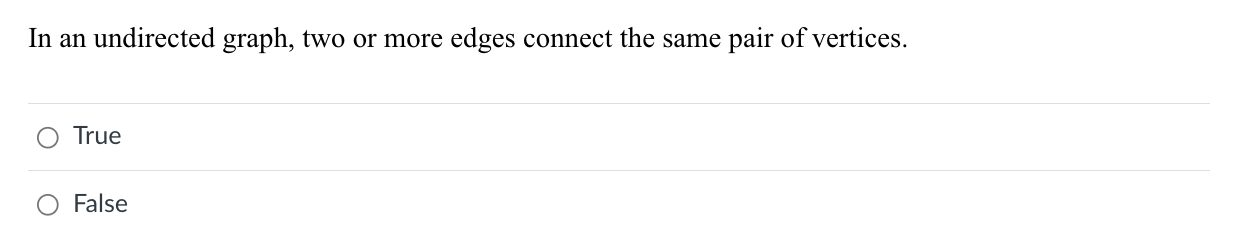 Solved In an undirected graph, two or more edges connect the | Chegg.com
