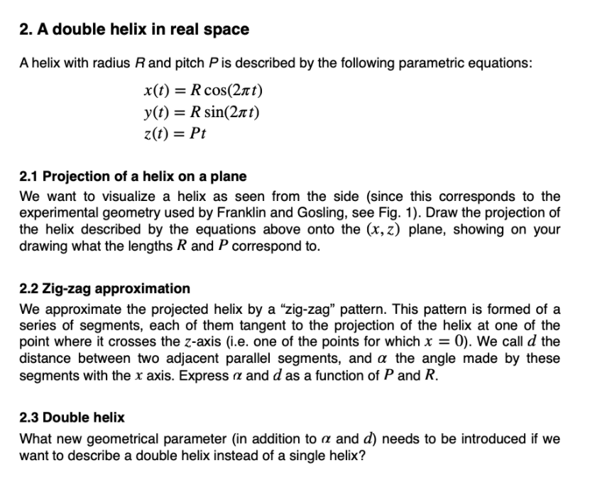 2. A double helix in real space A helix with radius R | Chegg.com