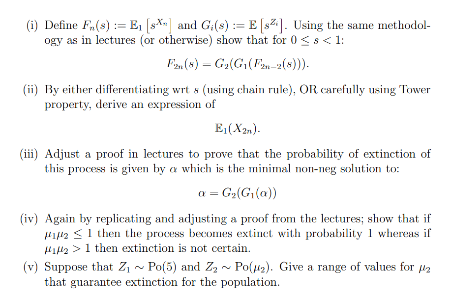 3. More Branching Processes. [27 marks] The aim of | Chegg.com