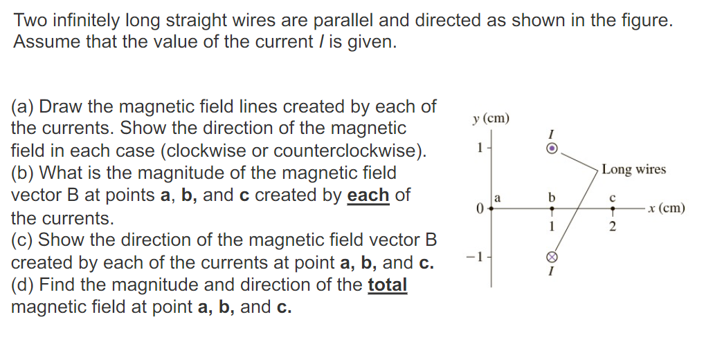 Solved Two infinitely long straight wires are parallel and | Chegg.com