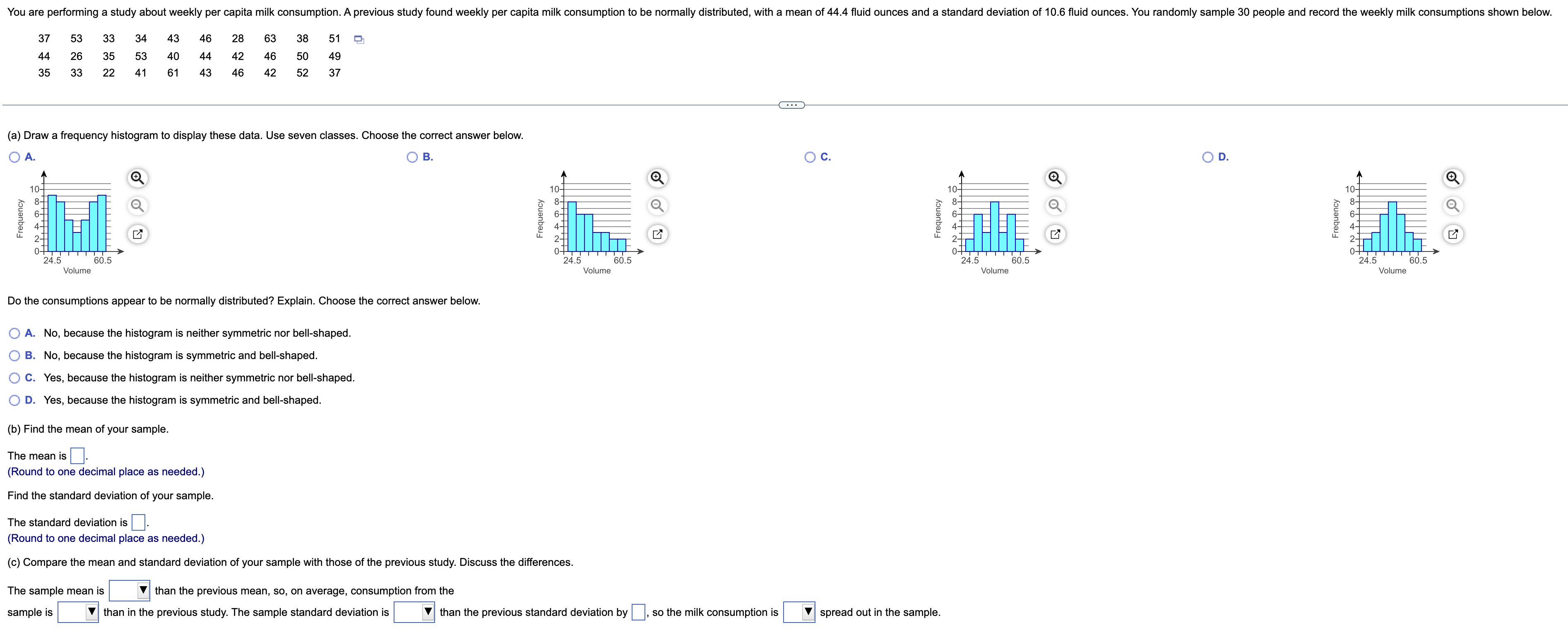 (a) Draw a frequency histogram to display these data. | Chegg.com