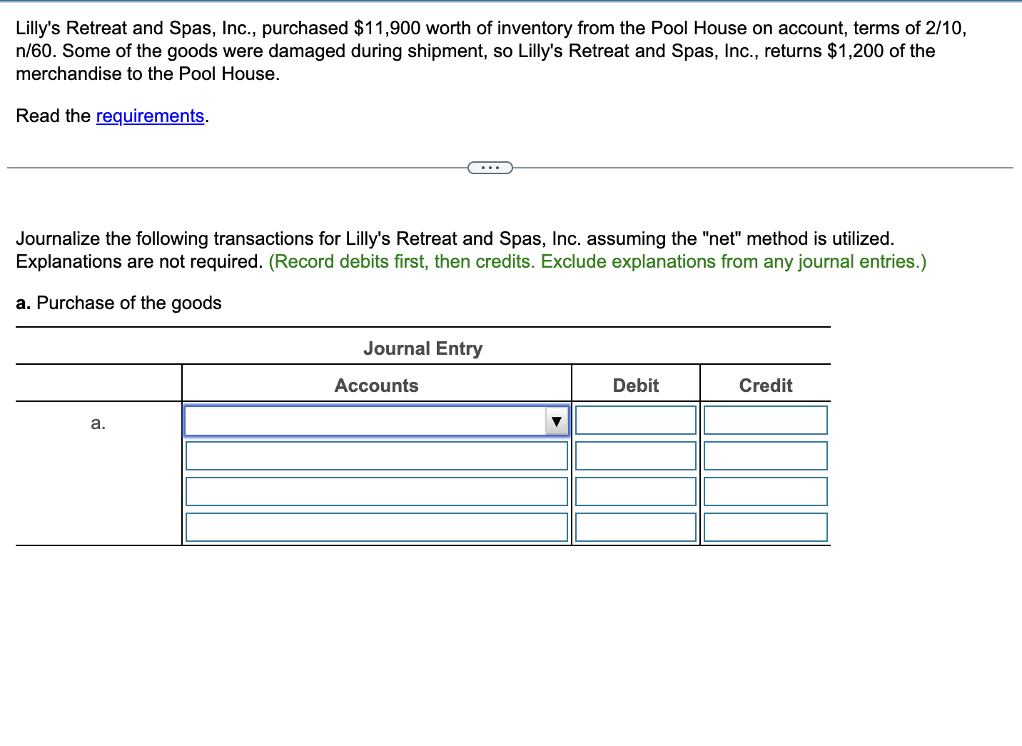 Solved Lilly's Retreat and Spas , Inc., ﻿purchased $ 11,900 | Chegg.com