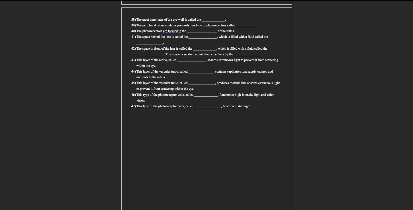 Solved BI02101 Ch.16 Review Assignment Fill the following | Chegg.com