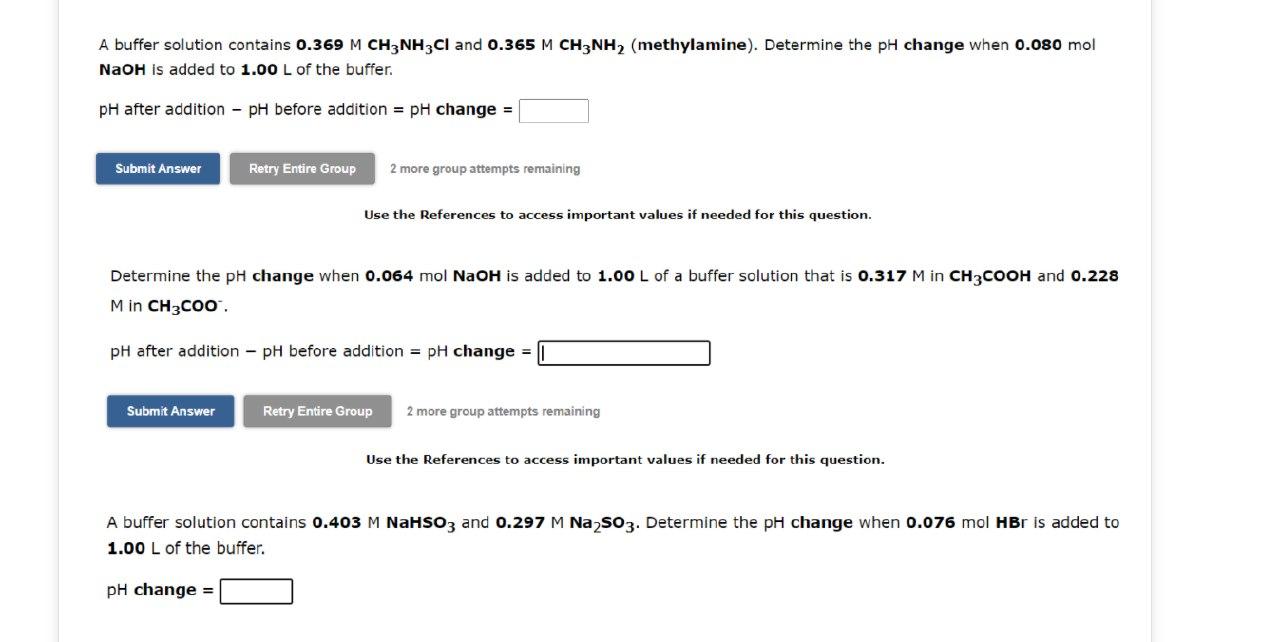 Solved A buffer solution contains 0.369 M CH3NH3Cl and 0.365 | Chegg.com