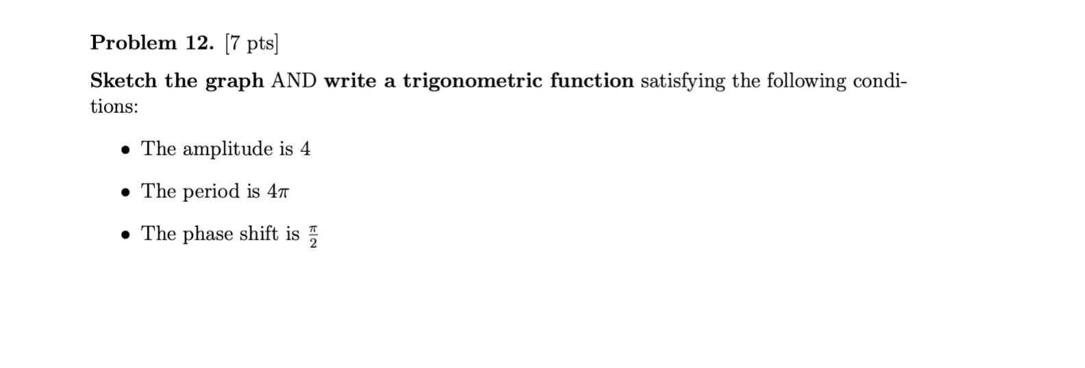 Solved Problem 12. [7pts] Sketch the graph AND write a | Chegg.com