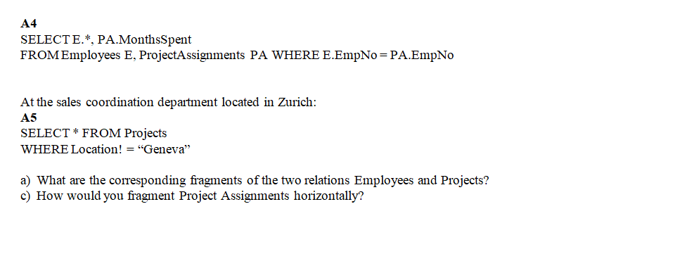 Solved Horizontal Fragmentation 10 | Chegg.com