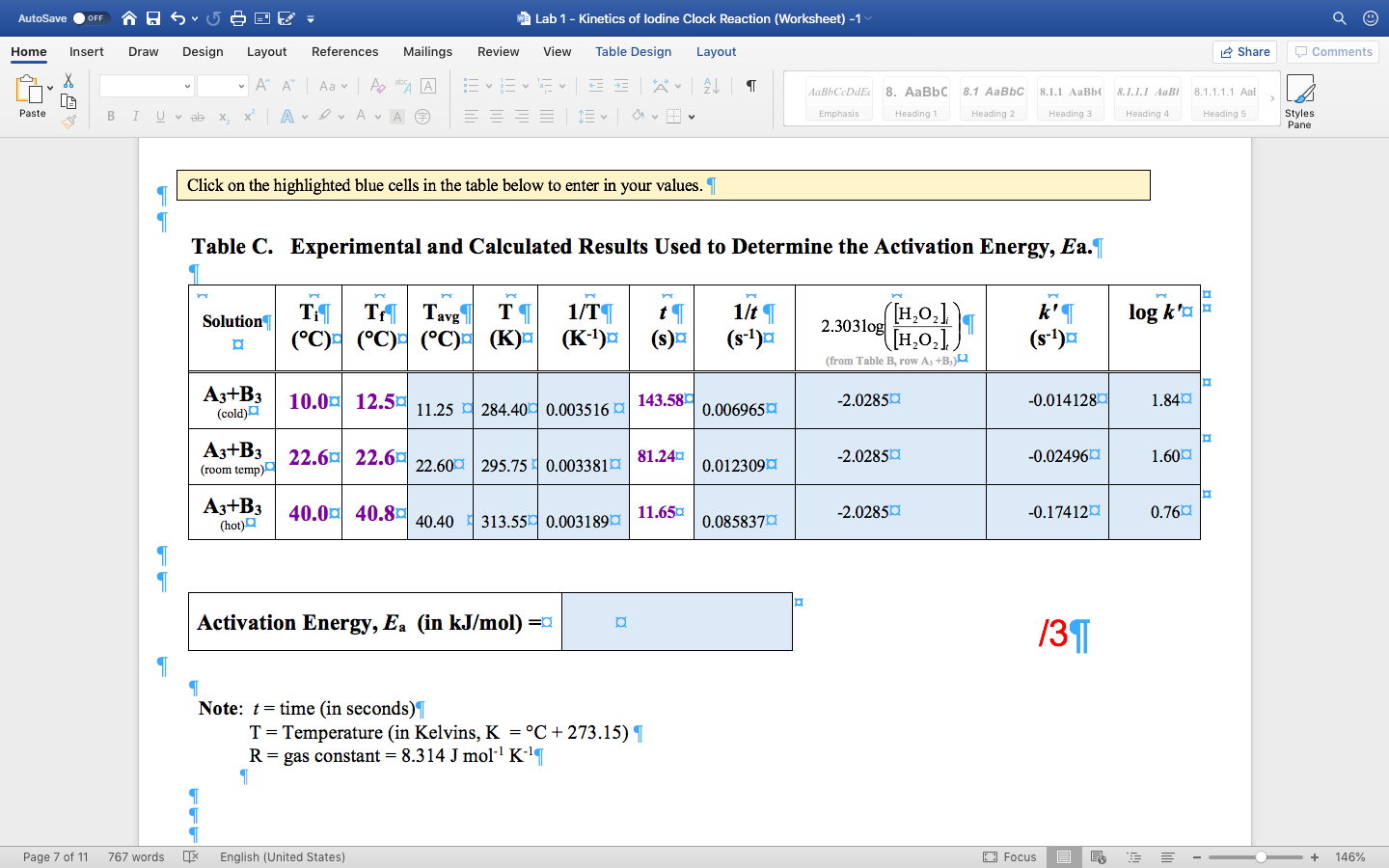 Solved how do you find the Ea in this table in specific | Chegg.com