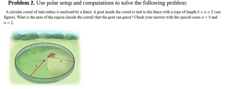 Solved Problem 2. ﻿Use polar setup and computations to solve | Chegg.com