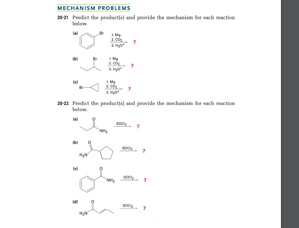 Solved MECHANISM PROBLEMS 20-21 Predict the product(s) and | Chegg.com