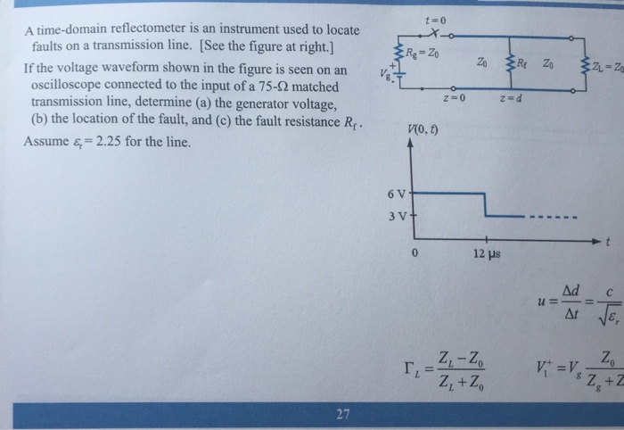 Solved A Time Domain Reflectometer Is An Instrument Used To