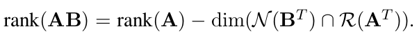 Solved rank(AB) = rank(A) – dim(N(BT) n R(AT)). = Ո | Chegg.com