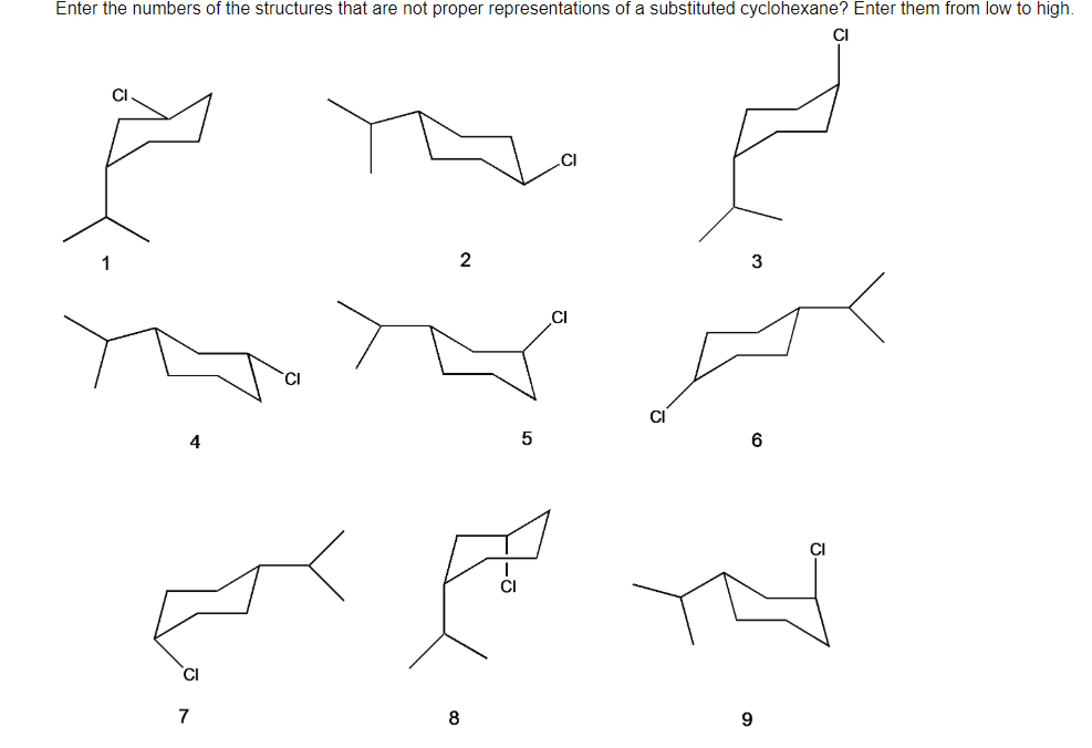 Enter the numbers of the structures that are not | Chegg.com