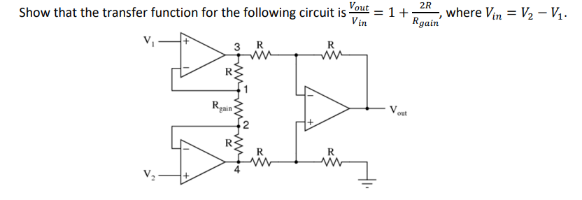 Solved Show that the transfer function for the following | Chegg.com