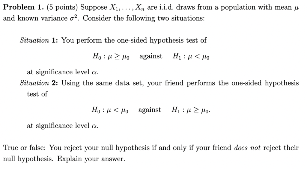 Solved Problem 1. (5 points) Suppose X1,…,Xn are i.i.d. | Chegg.com Solved Problem 1. (5 points) Suppose X1,…,Xn are i.i.d. | Chegg.com
