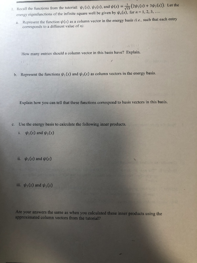 Solved 1. Recall the functions from the tutorial: v(x), | Chegg.com