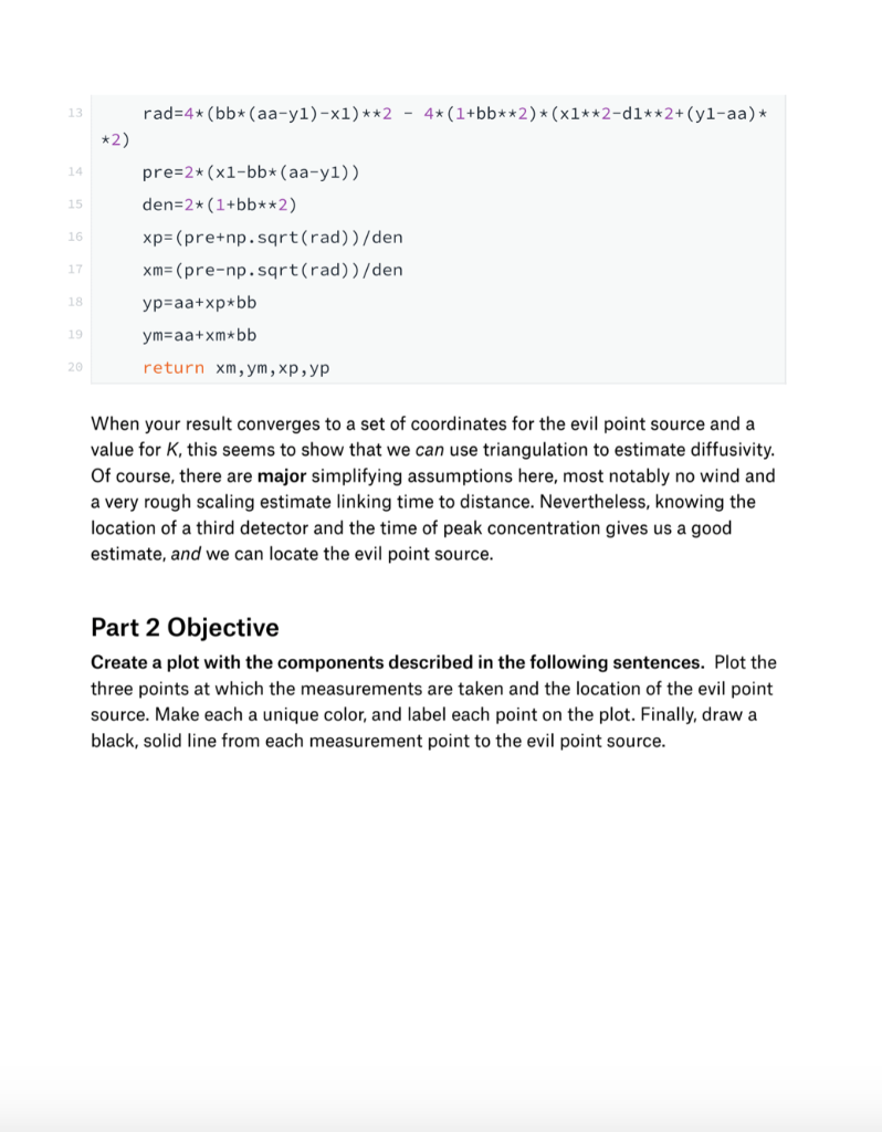 Solved 11.18 A2: Use triangulation to locate a pollutant | Chegg.com