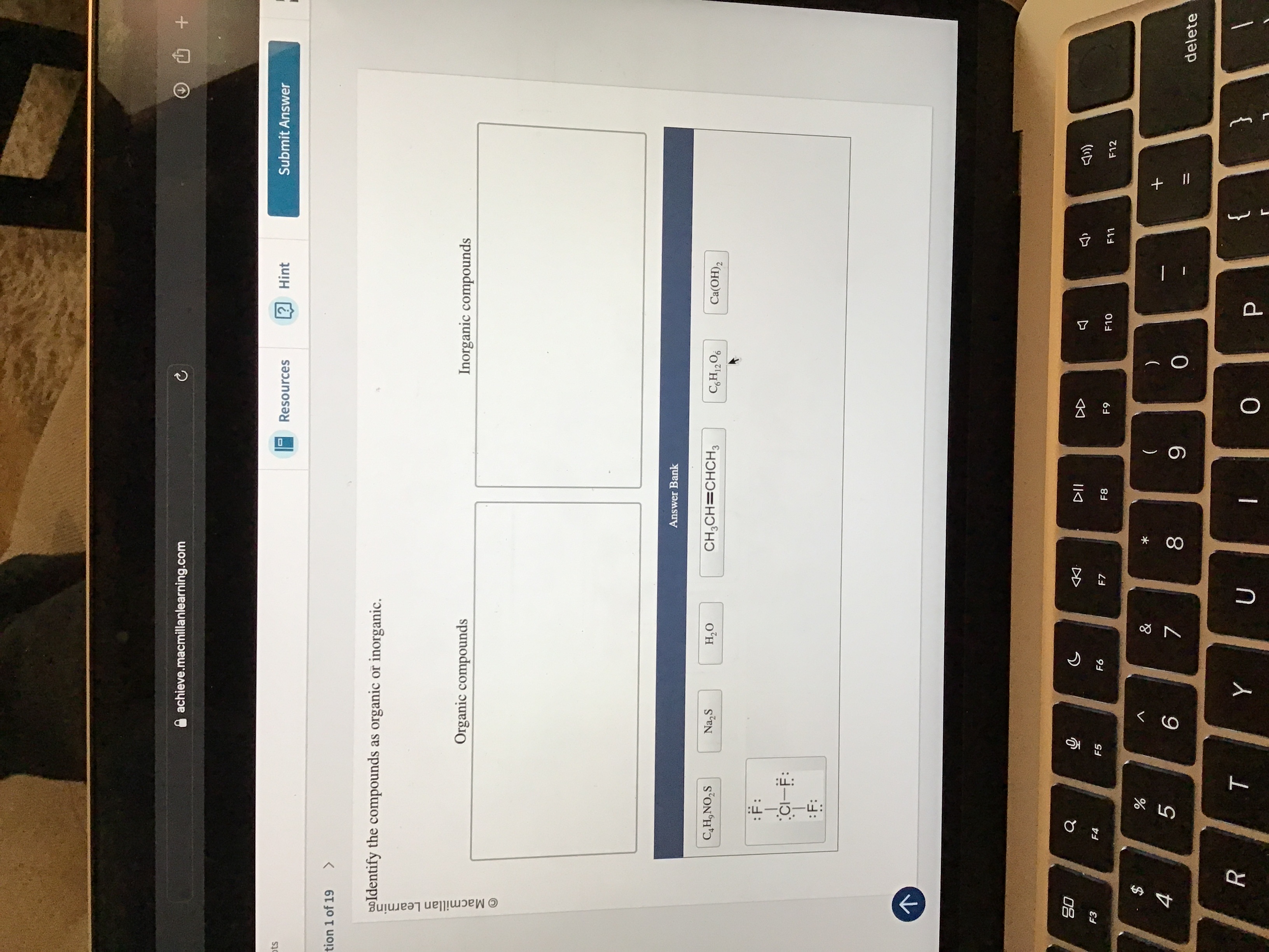 Solved Inorganic compoundsandentify the compounds as | Chegg.com