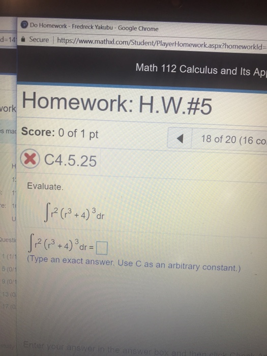 Solved UlR-Fredreck Yakubu-Google Chrome Secure | Chegg.com