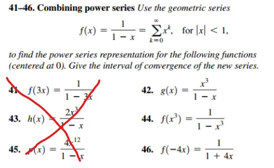 Solved Combining power series. 42, 44, and 46. if you could | Chegg.com