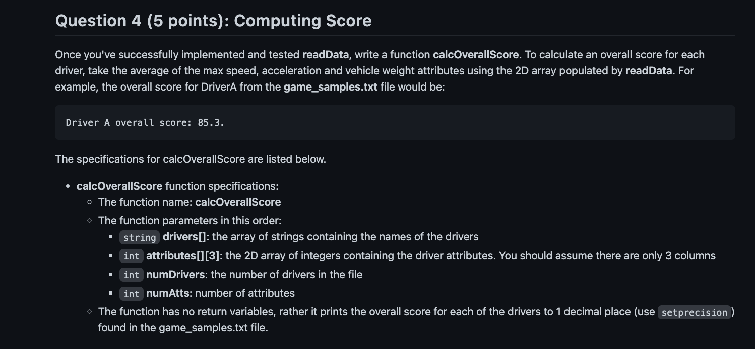 Solved Question 4 (5 points): Computing Score Once you've | Chegg.com