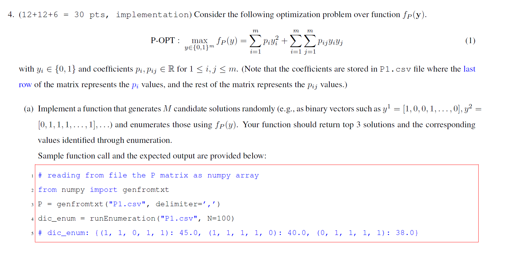 Solved (12+12+6=30pts, implementation) Consider the | Chegg.com