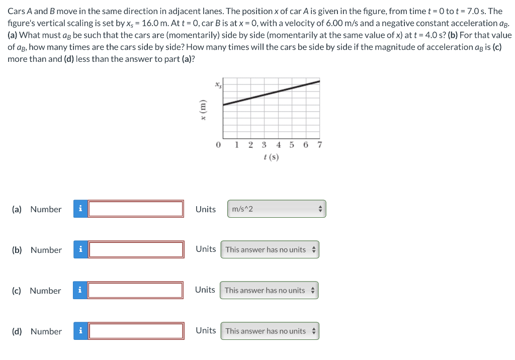 Solved Cars A and B move in the same direction in adjacent | Chegg.com