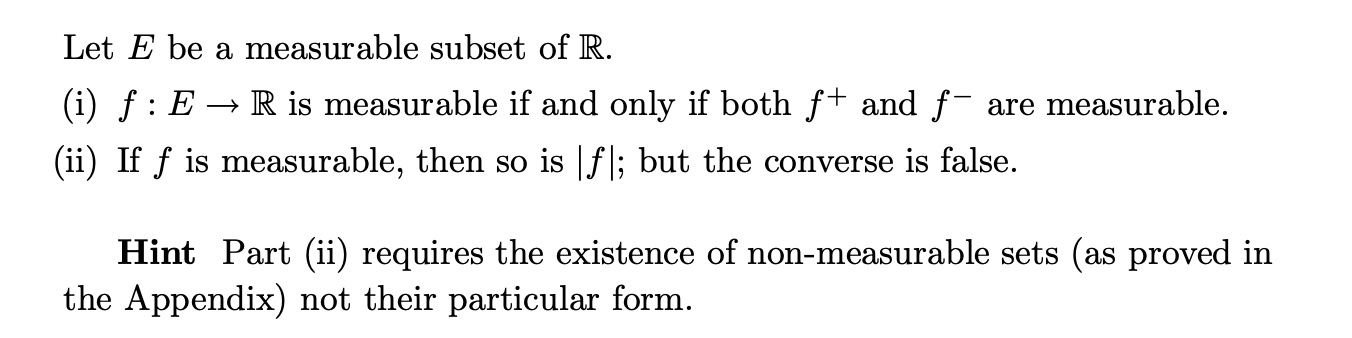Solved Let E Be A Measurable Subset Of R I F E → R Is