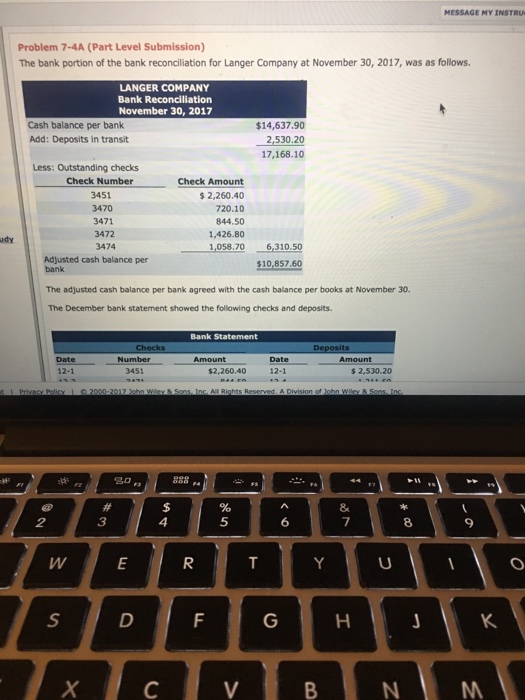 Solved MESSAGE MYINSTRU Problem 7-4A (Part Level Submission) | Chegg.com