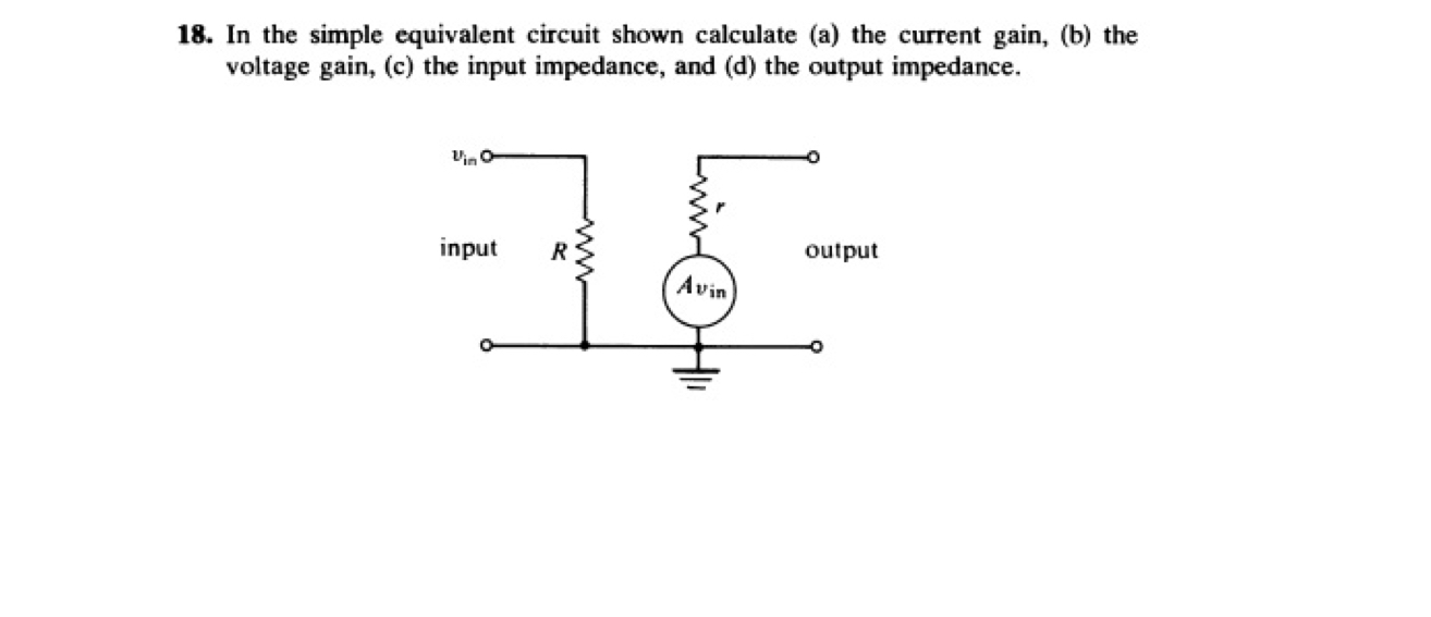 Solved 18. In the simple equivalent circuit shown calculate | Chegg.com