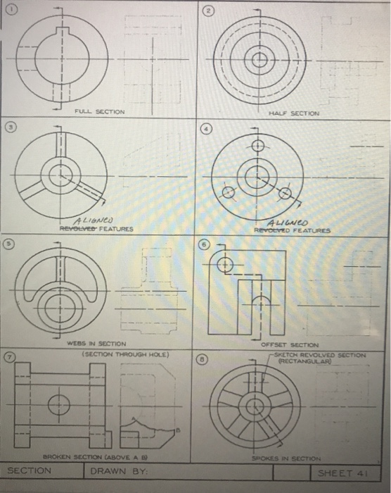 Solved FOR PROBLEMS 1 AND 2, DRAW A FULL SECTIONAL VIEW OF | Chegg.com