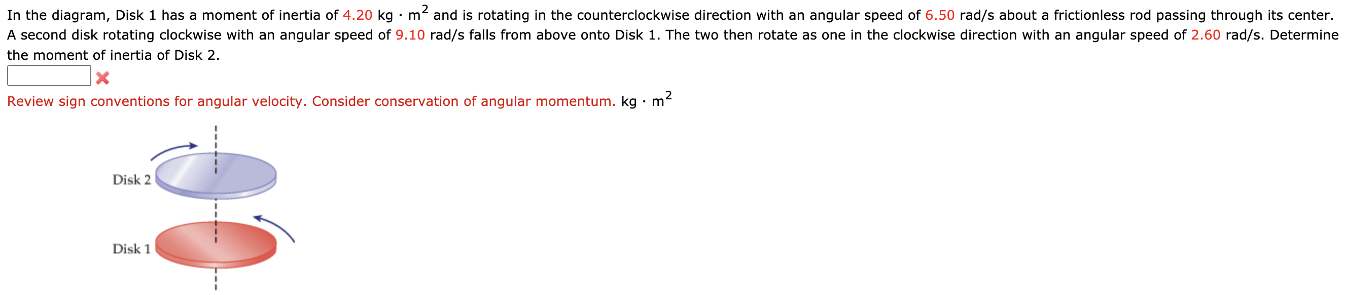 Solved In the diagram, Disk 1 has a moment of inertia of | Chegg.com