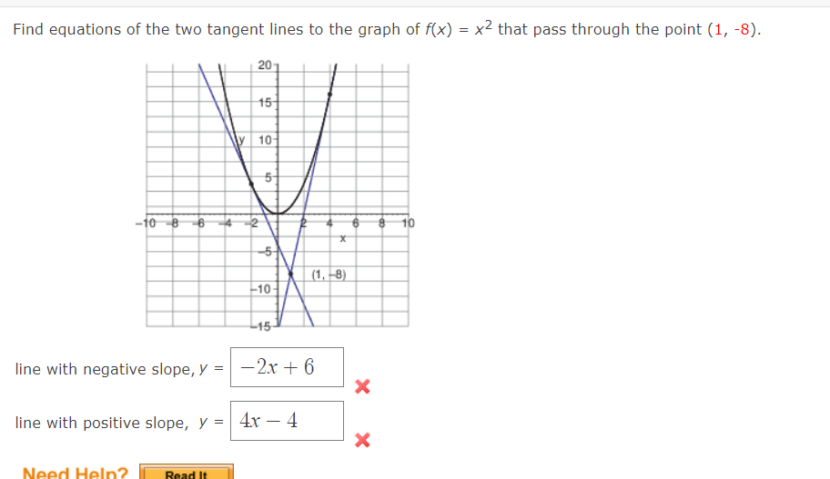 Solved Find equations of the two tangent lines to the graph | Chegg.com Solved Find equations of the two tangent lines to the graph | Chegg.com