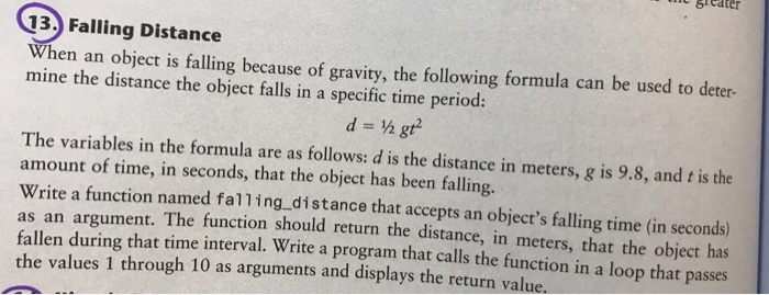 Solved Siedter 13 Falling Distance When an object is falling | Chegg.com