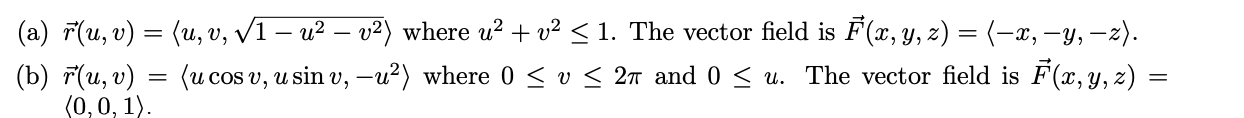 For each of the following parameterizations F(u, v), | Chegg.com