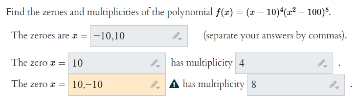 Solved Find the zeroes and multiplicities of the polynomial | Chegg.com