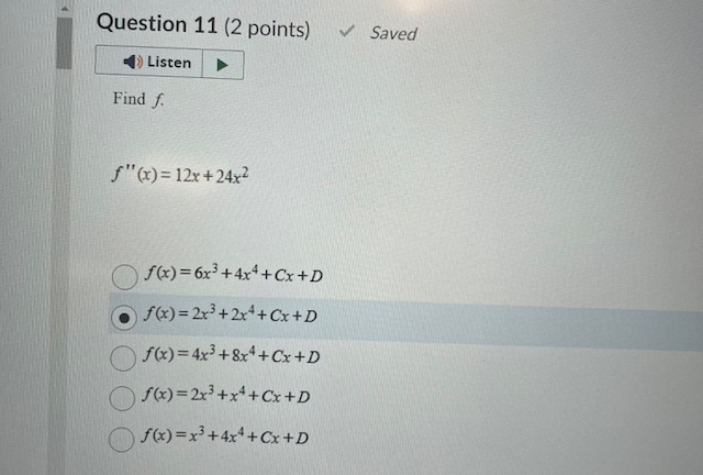 Solved Question 11 (2 ﻿points) ﻿Question 12 (2 ﻿points)Given | Chegg.com